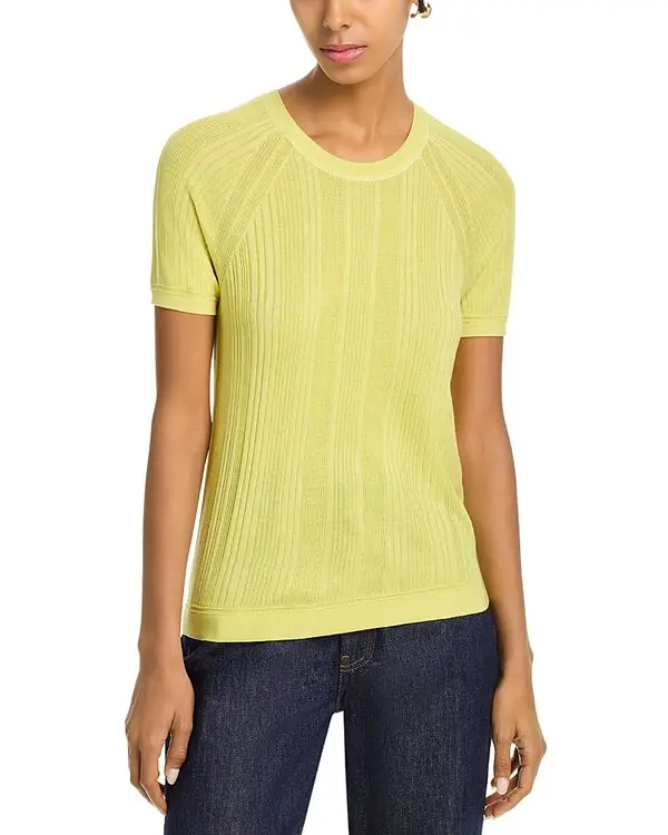 Rag & Bone Teresa Rib Short Sleeve Tee - Endive