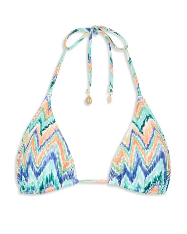 MILLY Topical Chevron Triangle Bikini Top