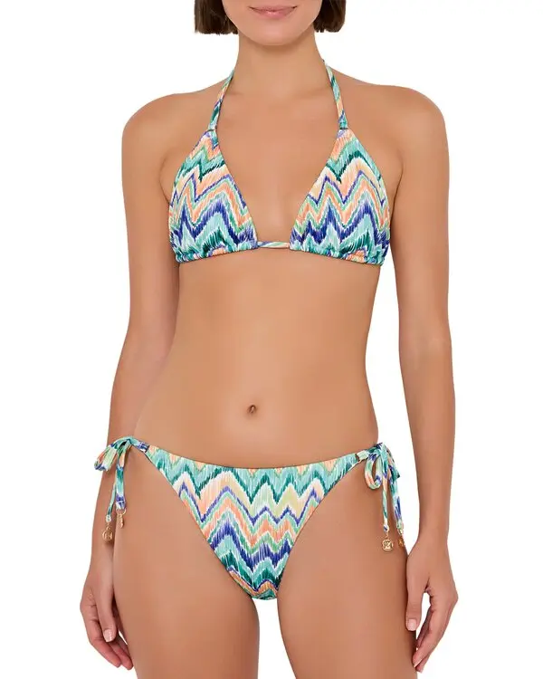 MILLY Topical Chevron Triangle Bikini Top