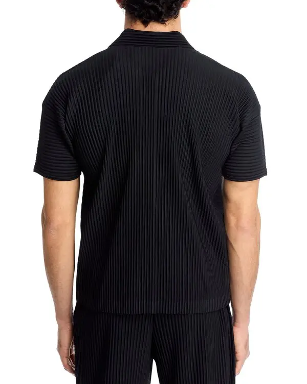 Issey Miyake Basics Ribbed Polo Shirt - Black