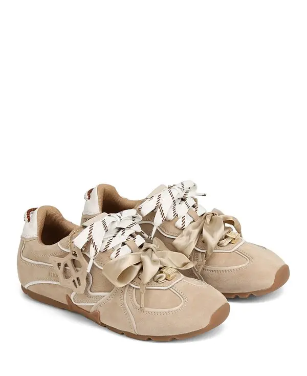 NAKED WOLFE Adored Suede Sneakers - Ivory