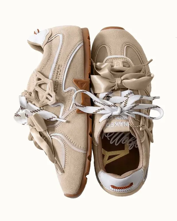 NAKED WOLFE Adored Suede Sneakers - Ivory