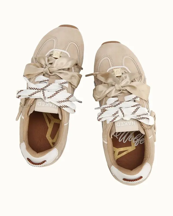 NAKED WOLFE Adored Suede Sneakers - Ivory