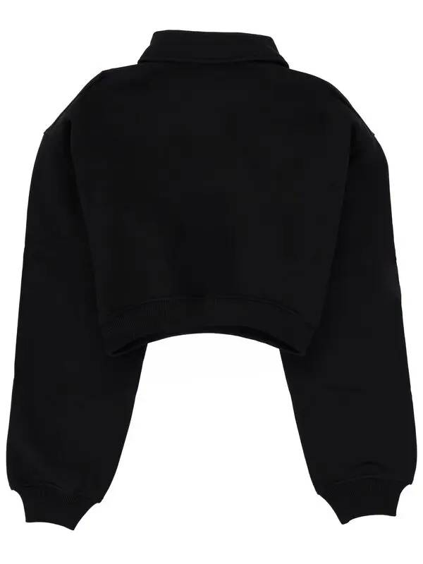 MSGM Follow The Rabbit" Collared Sweatshirt - Black