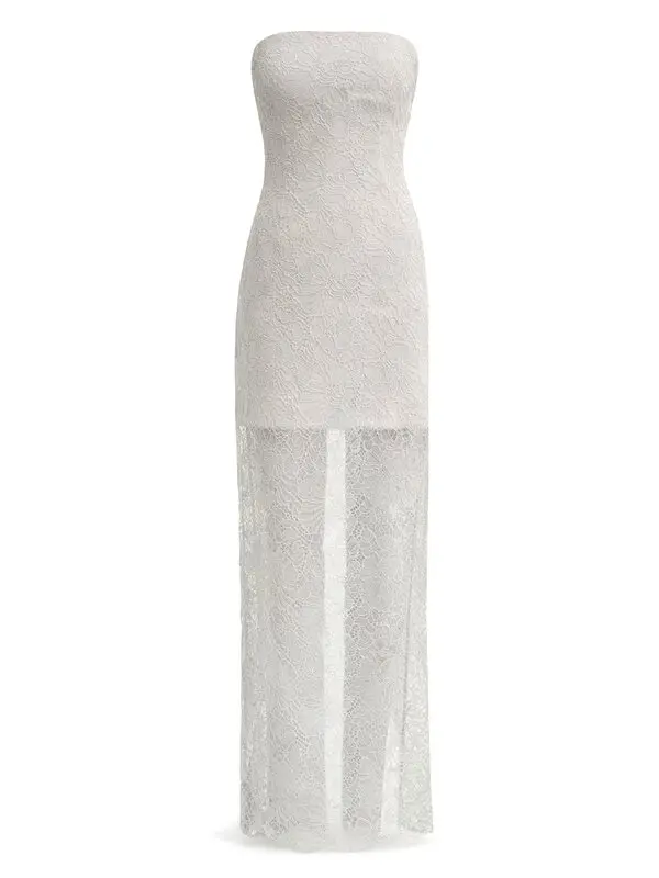 ROTATE BY BIRGER CHRISTENSEN Long Lace Dress - Grey