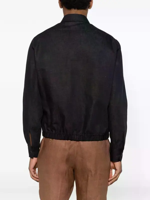 LARDINI Button Pocket Cotton Jacket - Black