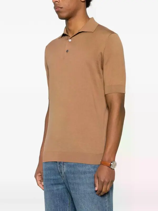 LARDINI Button Short-sleeve Polo Shirt