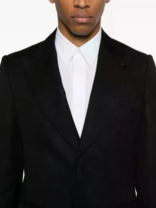 LARDINI Peaked-lapel Jacket - Black