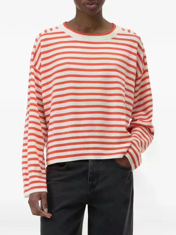 Closed Striped Crew Neck Long Sleeve Top