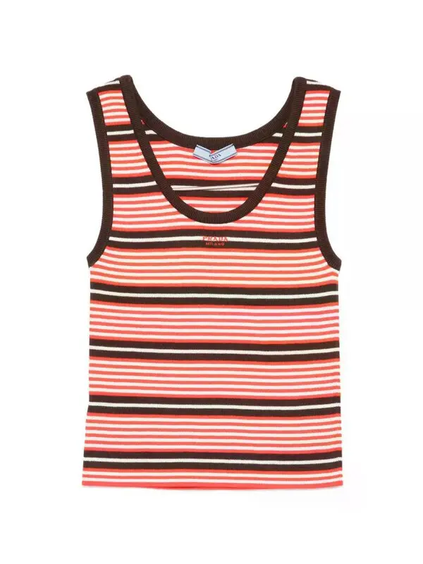 Prada Striped Sleeveless Top
