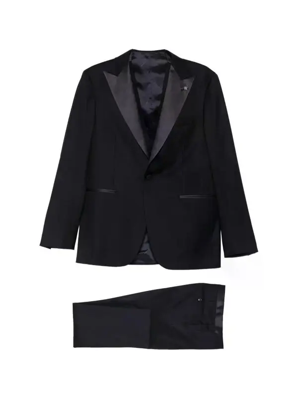 Tagliatore Shawl Collar Single-breasted Suit - Blue