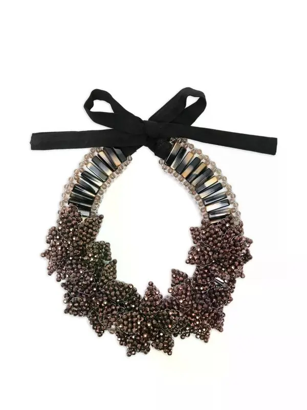 NIGHT MARKET Beaded Necklace - Silver