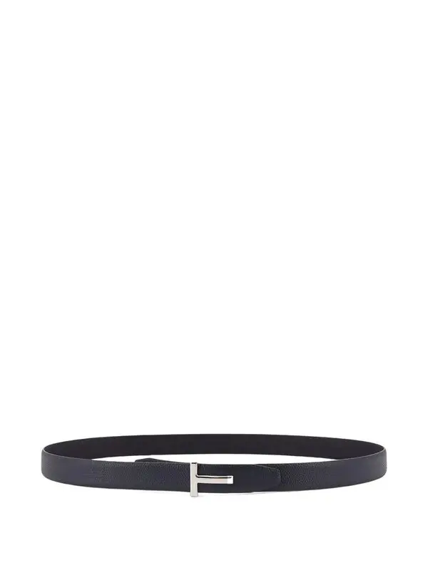 TOM FORD Grained Leather T-buckle Belt - Blue