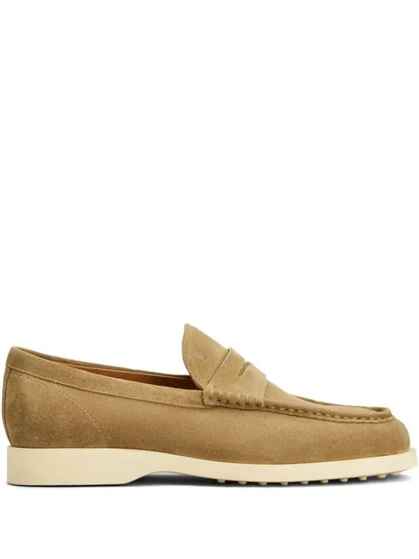 TOD'S Light Suede Loafers Shoes - Beige