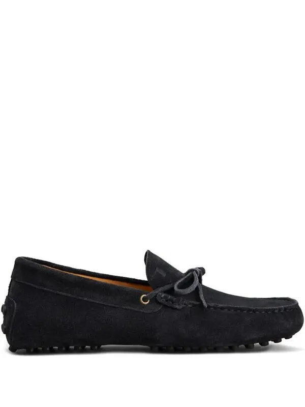 TOD'S Gommino Suede Loafers With Lace Shoes - Blue