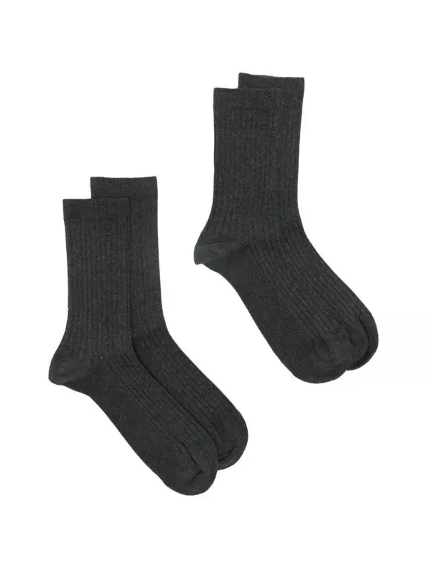 TOTEME Ribbed Crew Socks - Grey
