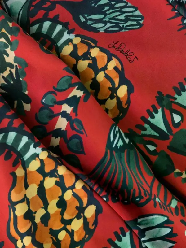 La DoubleJ Mid-waist Leaf-print Tights