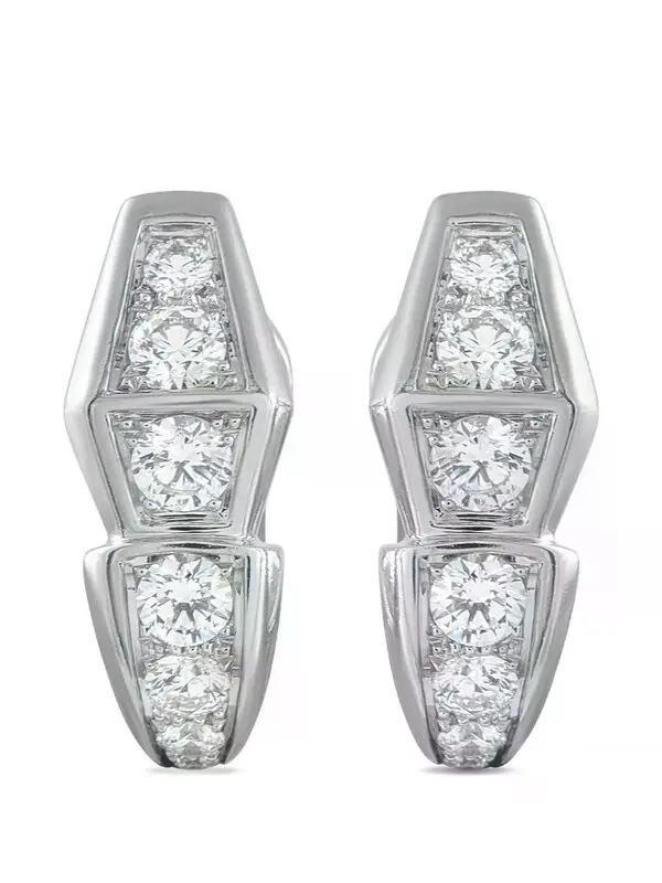 BVLGARI Serpenti Diamond Earrings - Silver