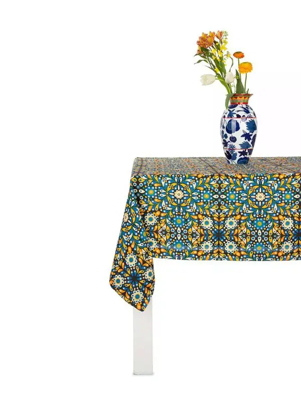 La DoubleJ Small Floral Table Cloth - Blue