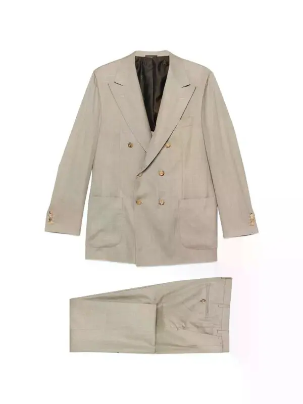 Kiton Double-breasted Suit - Neutrals