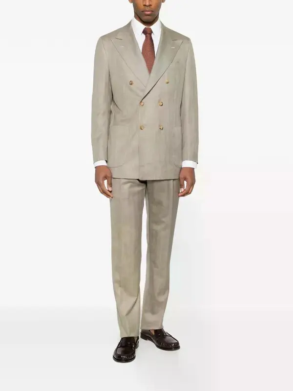 Kiton Double-breasted Suit - Neutrals