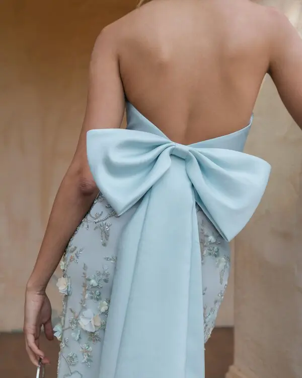Mac Duggal Strapless Sweetheart Embellished Gown With Statement Bow