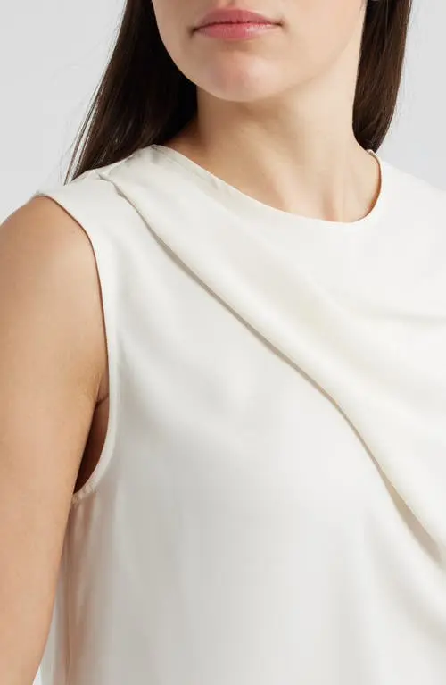 Anne Klein Asymmetric Sleeveless Cowl Neck Top