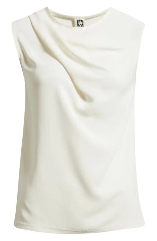 Anne Klein Asymmetric Sleeveless Cowl Neck Top