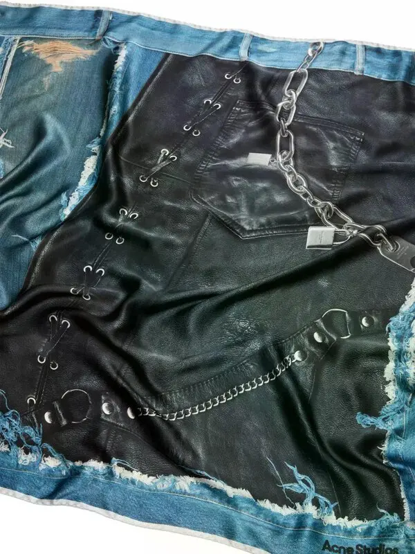 Acne Studios Distressed Print Scarf