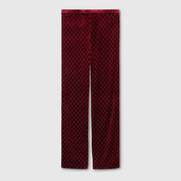 Gucci Gg Stretch Velvet Devoré Pants
