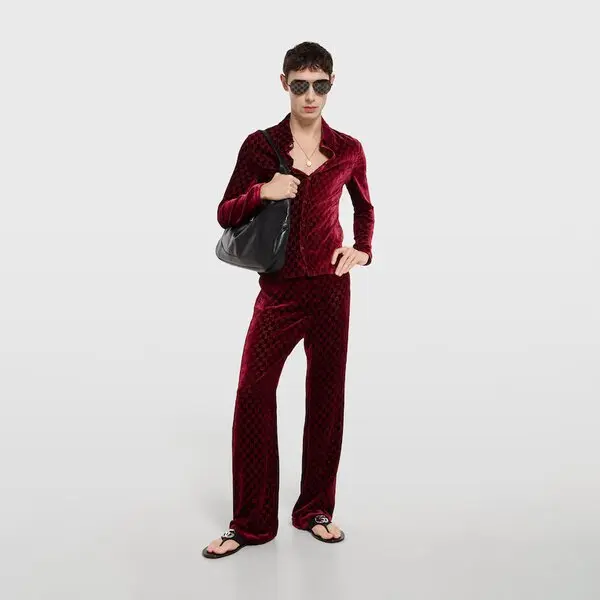 Gucci Gg Stretch Velvet Devoré Pants