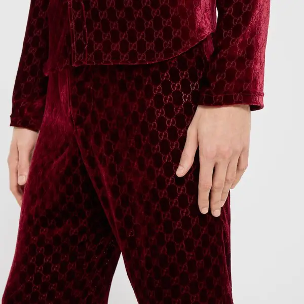 Gucci Gg Stretch Velvet Devoré Pants