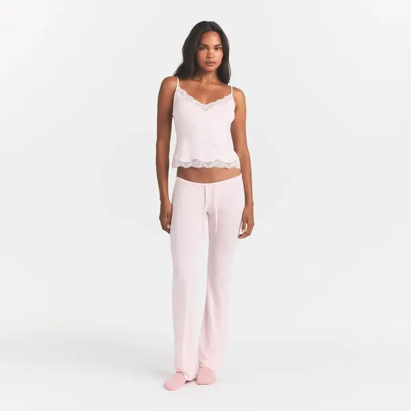 SKIMS Sleep Lace Cami And Pant Set - Barely Pink