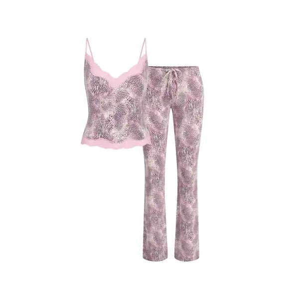 SKIMS Sleep Lace Cami And Pant Set - Bloom Mini Multi Animal