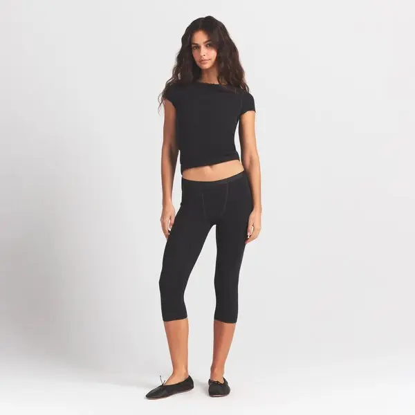 SKIMS Logo Pointelle Capri - Soot