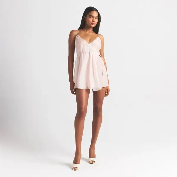 SKIMS Wrap Mini Slip Dress - Primrose