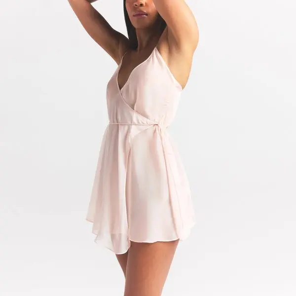 SKIMS Wrap Mini Slip Dress - Primrose