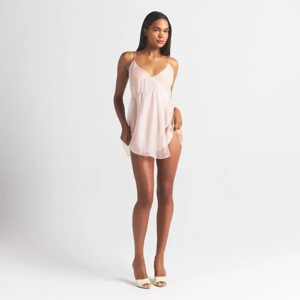 SKIMS Wrap Mini Slip Dress - Primrose