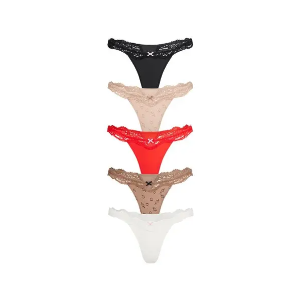 SKIMS Fits Everybody Lace String Thong 5 Pack