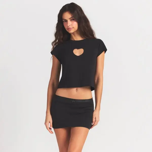 SKIMS Micro Skort With Logo Pointelle