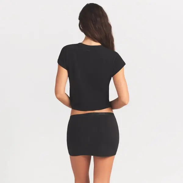 SKIMS Micro Skort With Logo Pointelle