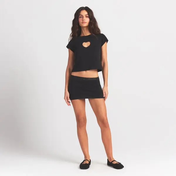 SKIMS Micro Skort With Logo Pointelle