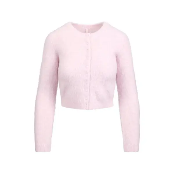 SKIMS Brushed Alpaca Long Sleeve Cardigan - Cherry Blossom