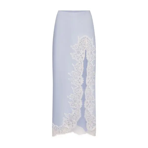 SKIMS Silk Lace Slip Midi Skirt - Periwinkle Contrast