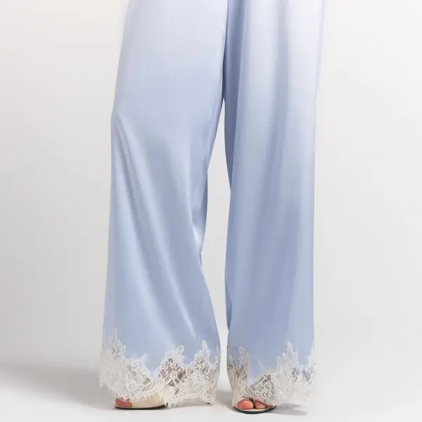 SKIMS Silk Lace Straight Leg Pant - Periwinkle Contrast