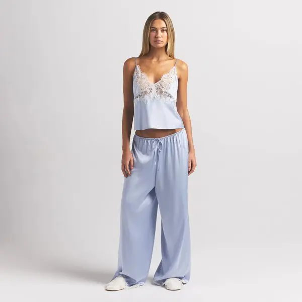 SKIMS Silk Lace Straight Leg Pant - Periwinkle Contrast