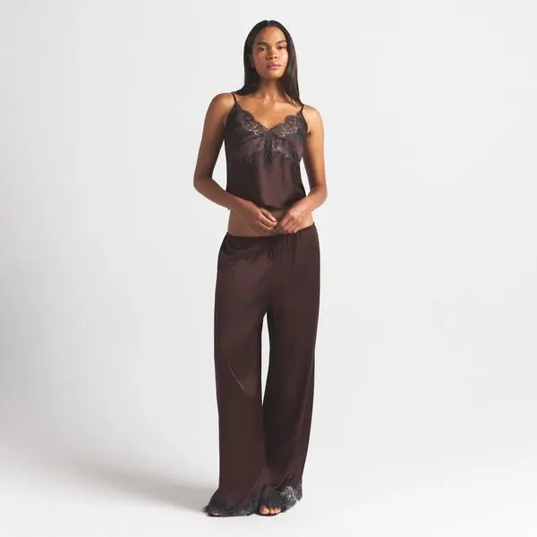 SKIMS Silk Lace Cami - Espresso Contrast