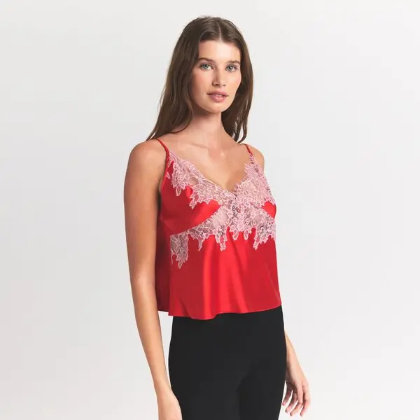 SKIMS Lace Cami Top - Ruby Contrast