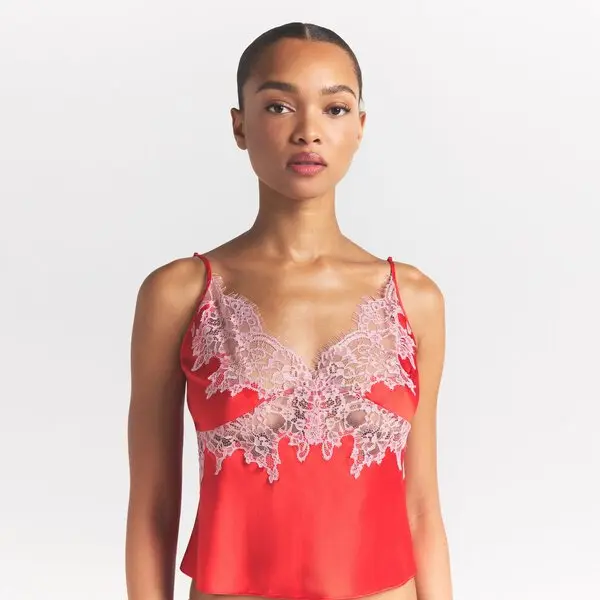 SKIMS Lace Cami Top - Ruby Contrast