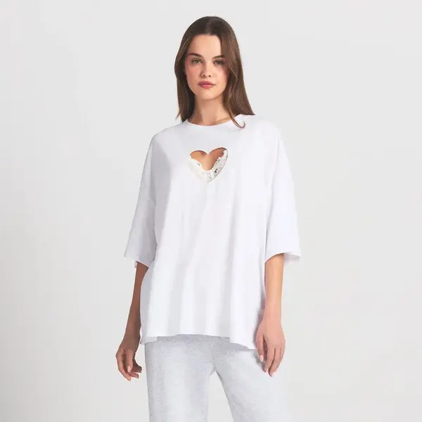 SKIMS Oversized Heart Cut Out T-shirt